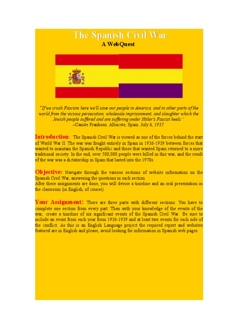 Spanish Civil War Student Guide | PDF | Francisco Franco | Spanish ...