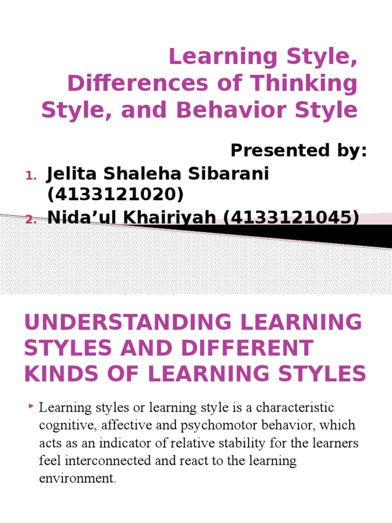 Learning Style, Differences of Thinking Style | Download Free PDF ...