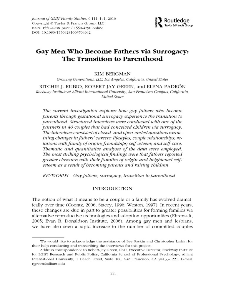 Journal Article Surrogacy Homosexuality