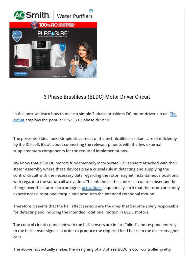3 Phase Brushless (BLDC) Motor Driver Circuit - Homemade Circuit ...