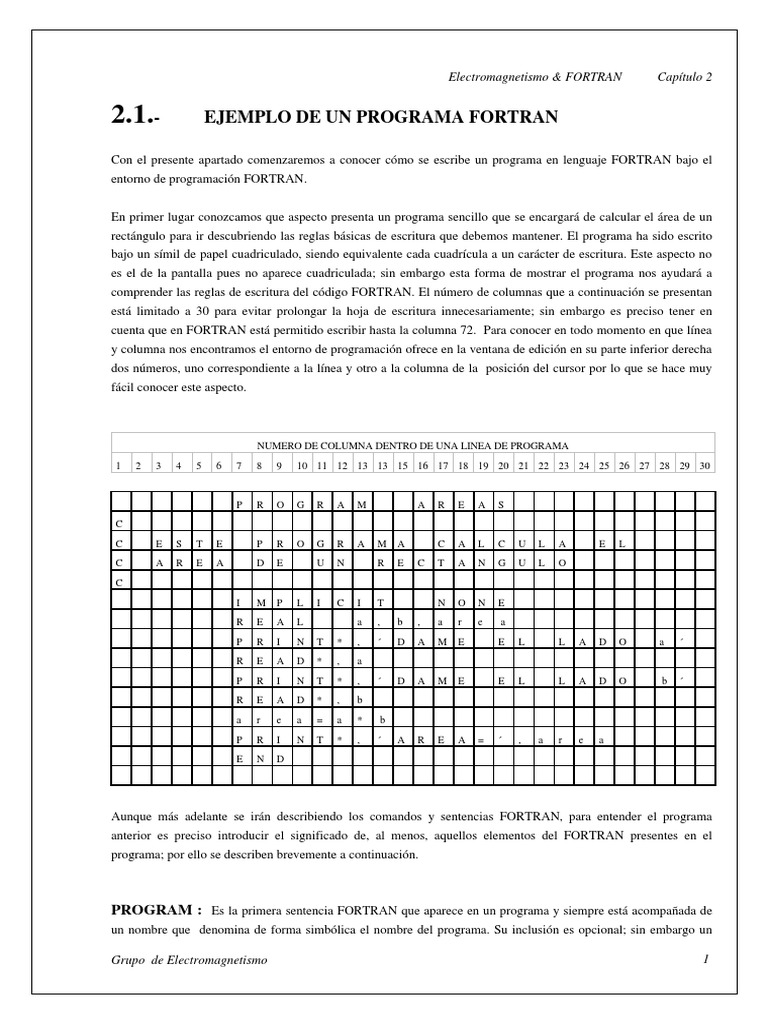 Ejemplo Programa Fortran PDF | Descargar gratis PDF | Compilador | Variable (informática)
