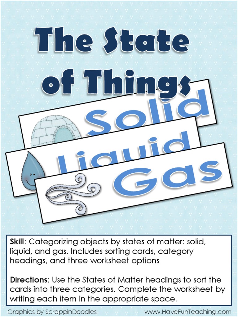 States of Matter Sorting Activity | PDF