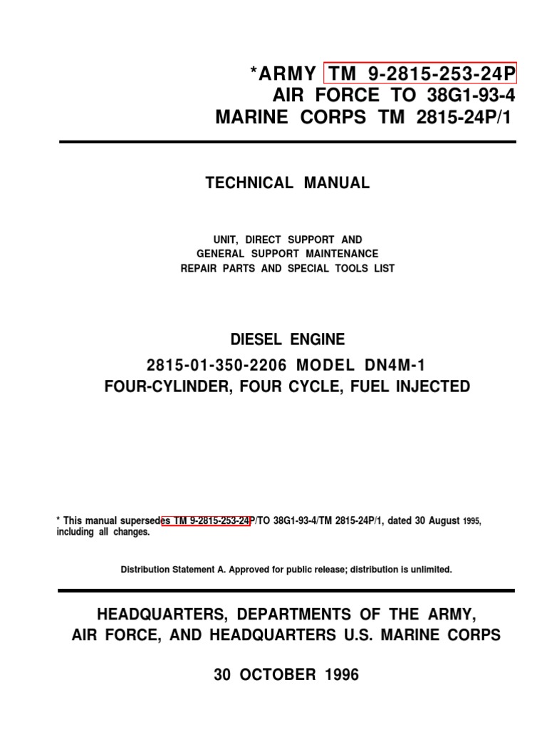 MEP 803A Onan DN4M Engine TM 9 2815 253 24P PDF | PDF | United States ...