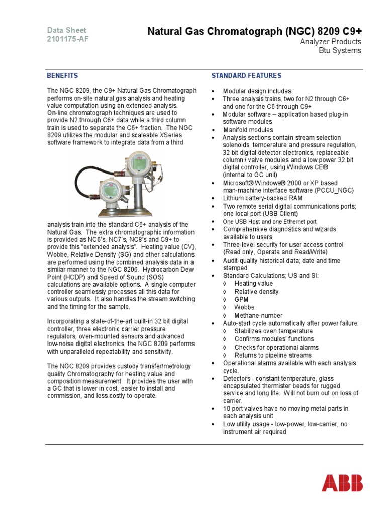 ABB Chromatograph Gas Natural | PDF | Gas Chromatography | Chromatography