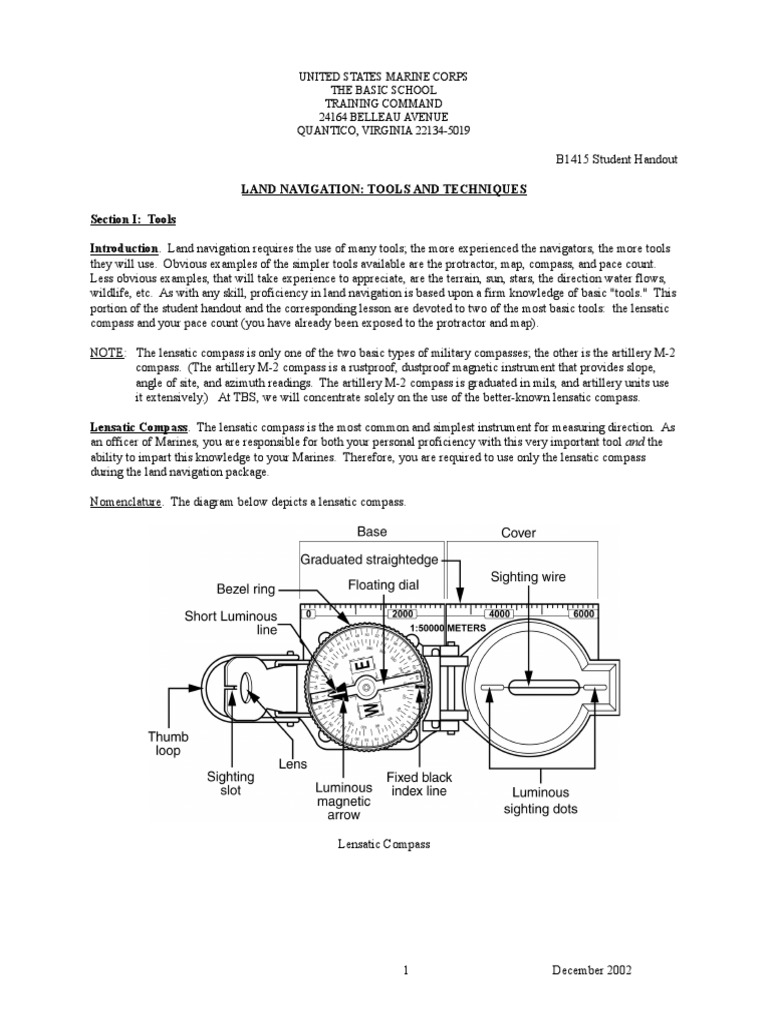 Land Navigation Tools and Techniques-1 | PDF | Compass | Navigation