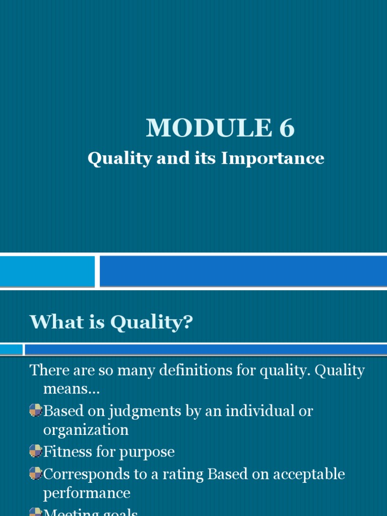 Module 6 - Quality and Its Importance in An Organization | PDF ...