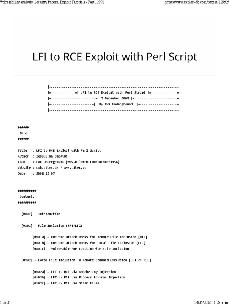 Lfi To Rce | PDF | Hypertext Transfer Protocol | Php