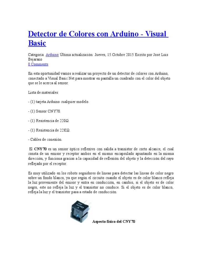 Detector de Colores Con Arduino | PDF | Color | Transistor