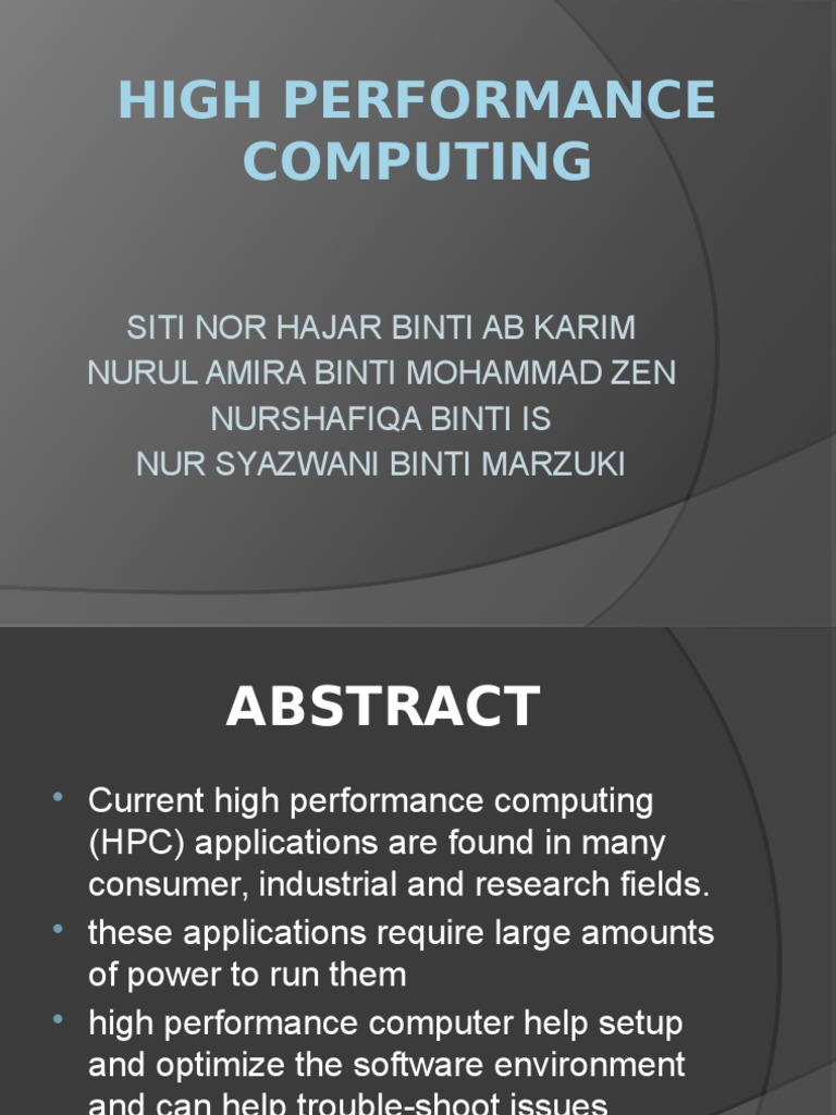 High Performance Computing | PDF | Supercomputer | Parallel Computing