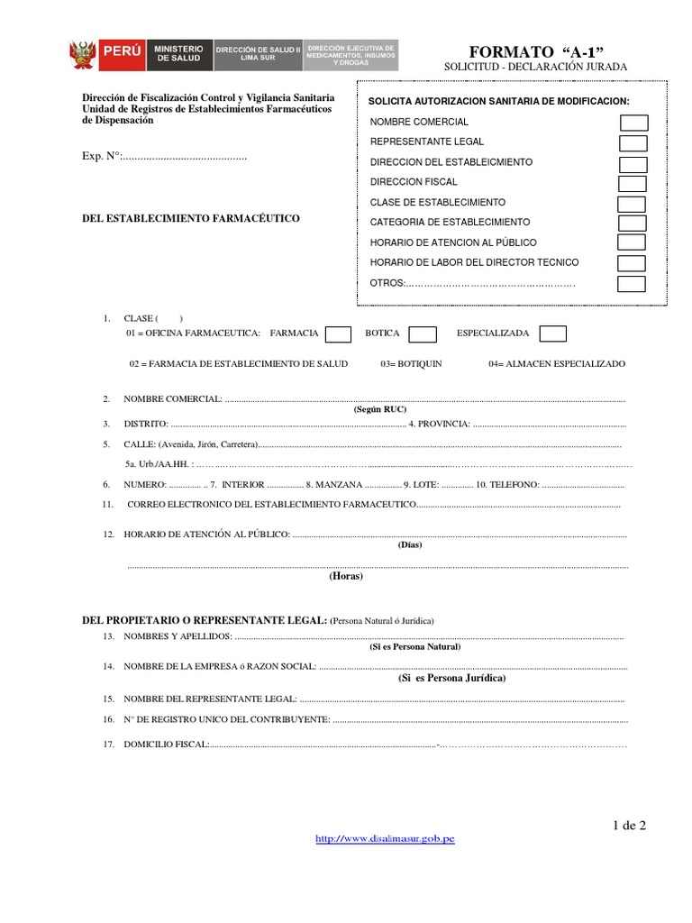 FORMATO “A-1” | Farmacia | Farmacéutico | Prueba gratuita de 30 días ...