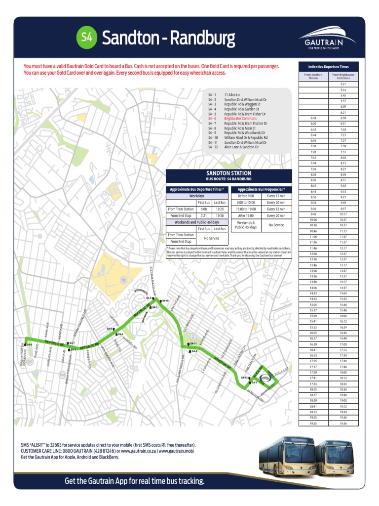 Bus Route Map Randburg S4 New | PDF | Bus Transport | Bus