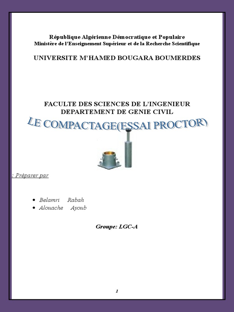 Essai Proctor : Optimisation du Compactage | PDF | La nature | Grandeur ...