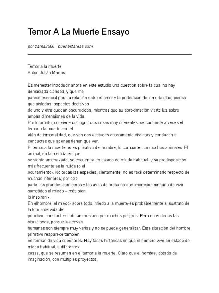 Temor a la Muerte y su Comprensión | PDF | Temor | Muerte