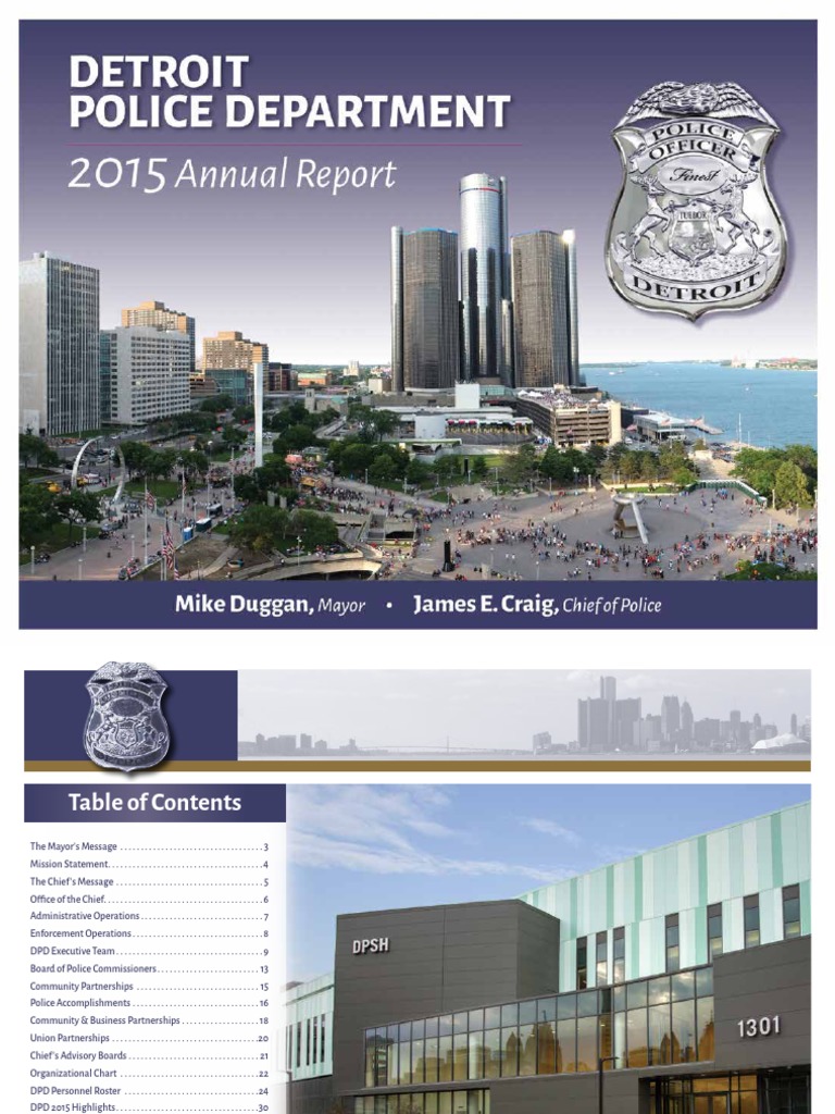 2015 Annual Report - Detroit Police Department | PDF | Detroit | Police