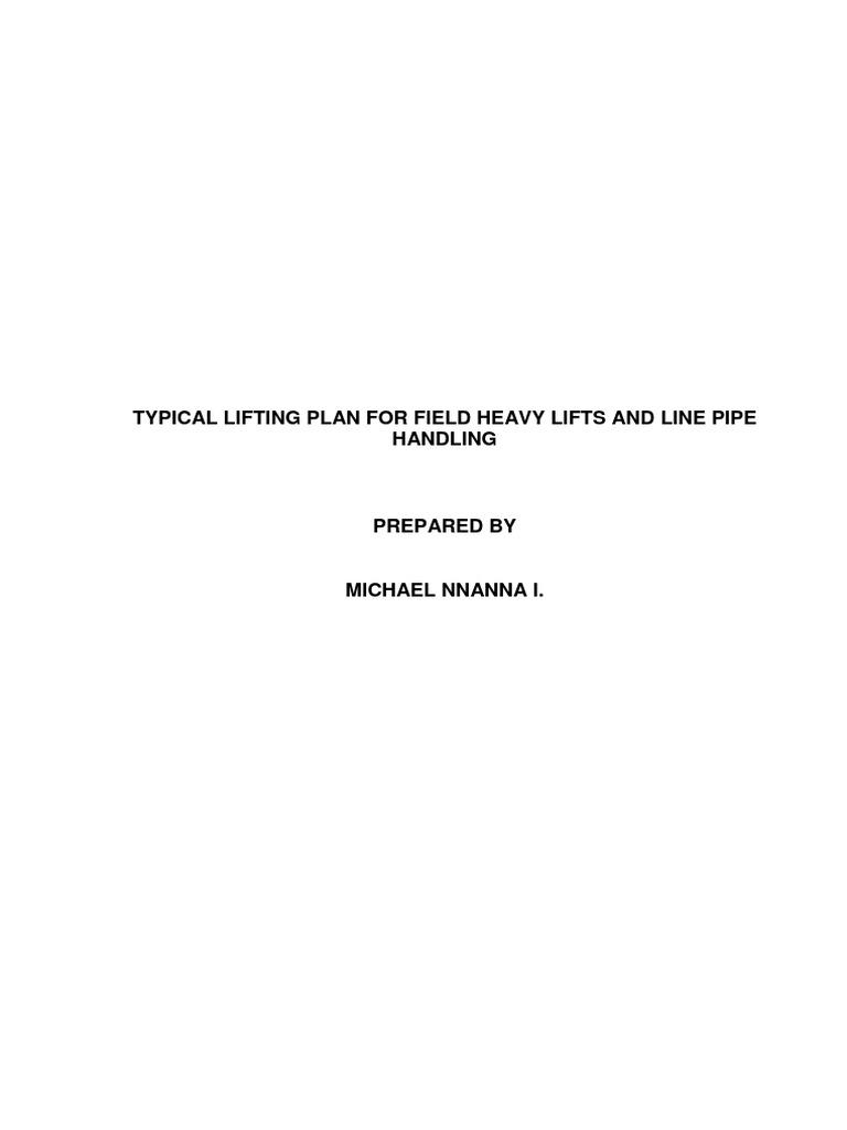 Project Technical Plan For Heavy Lifts and Pipelines | PDF | Crane ...