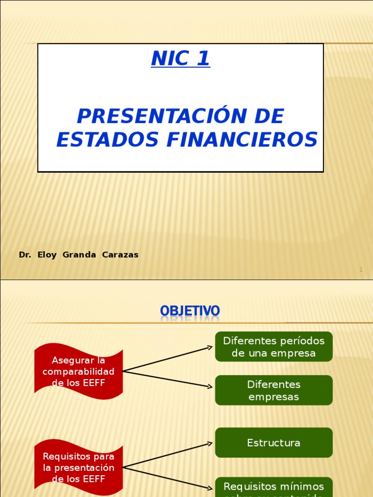Nic 1 | PDF | normas internacionales de INFORMACION FINANCIERA | Estado ...