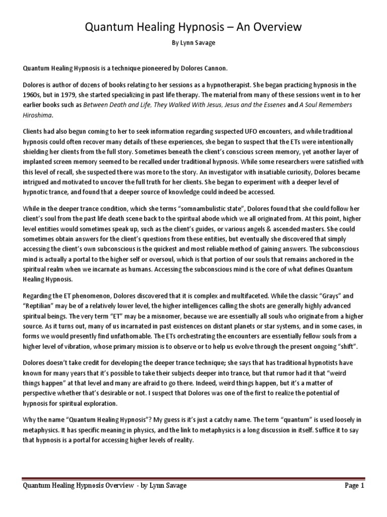 Quantum Hypnosis Overview | PDF | Business