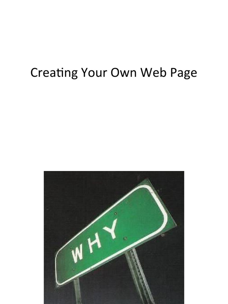 Creating Your Own Web Page | PDF