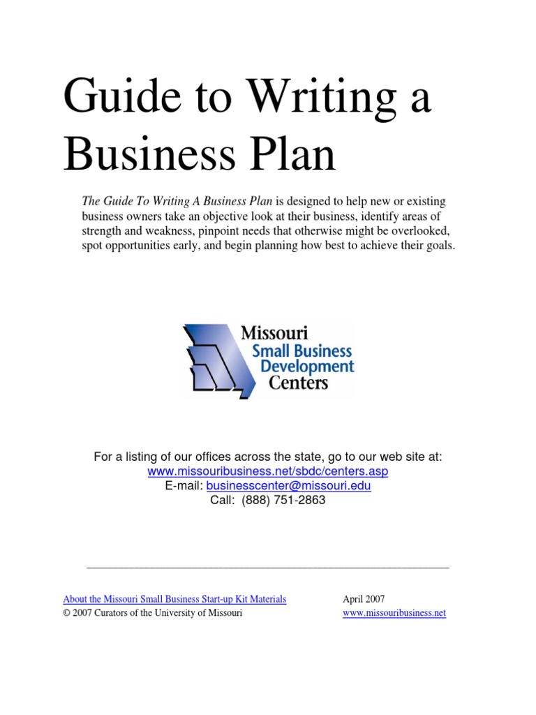 The Guide To Writing A Business Plan Is Designed To Help New or ...