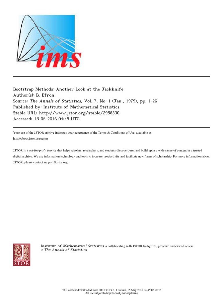 Bootstrap Methods: Another Look at The Jackknife | PDF | Resampling (Statistics) | Bootstrapping ...