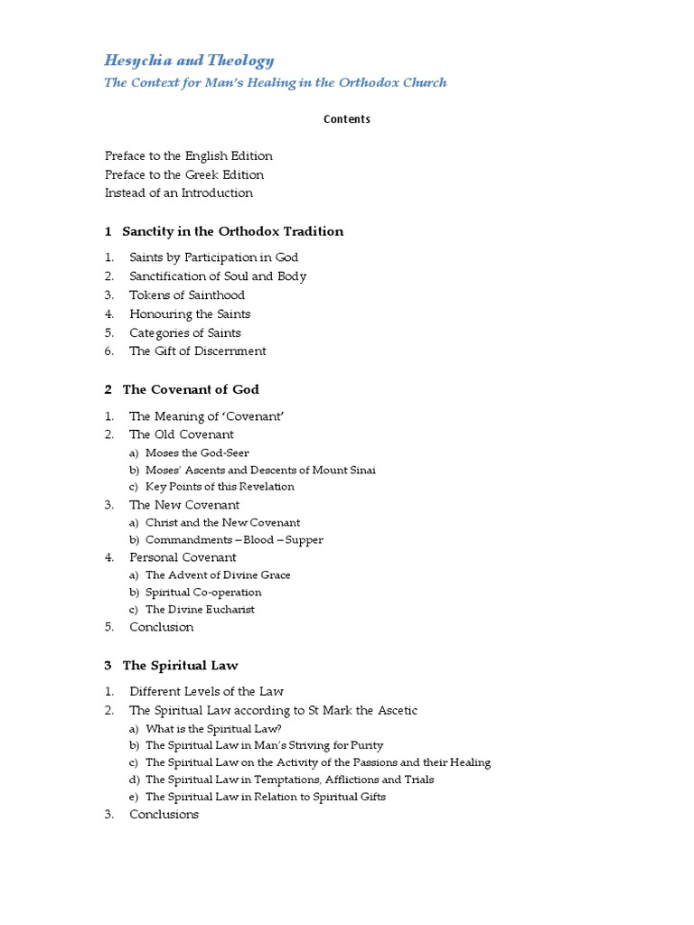 Hesychia and Theology PDF | PDF | Eastern Orthodox Church | Eucharist