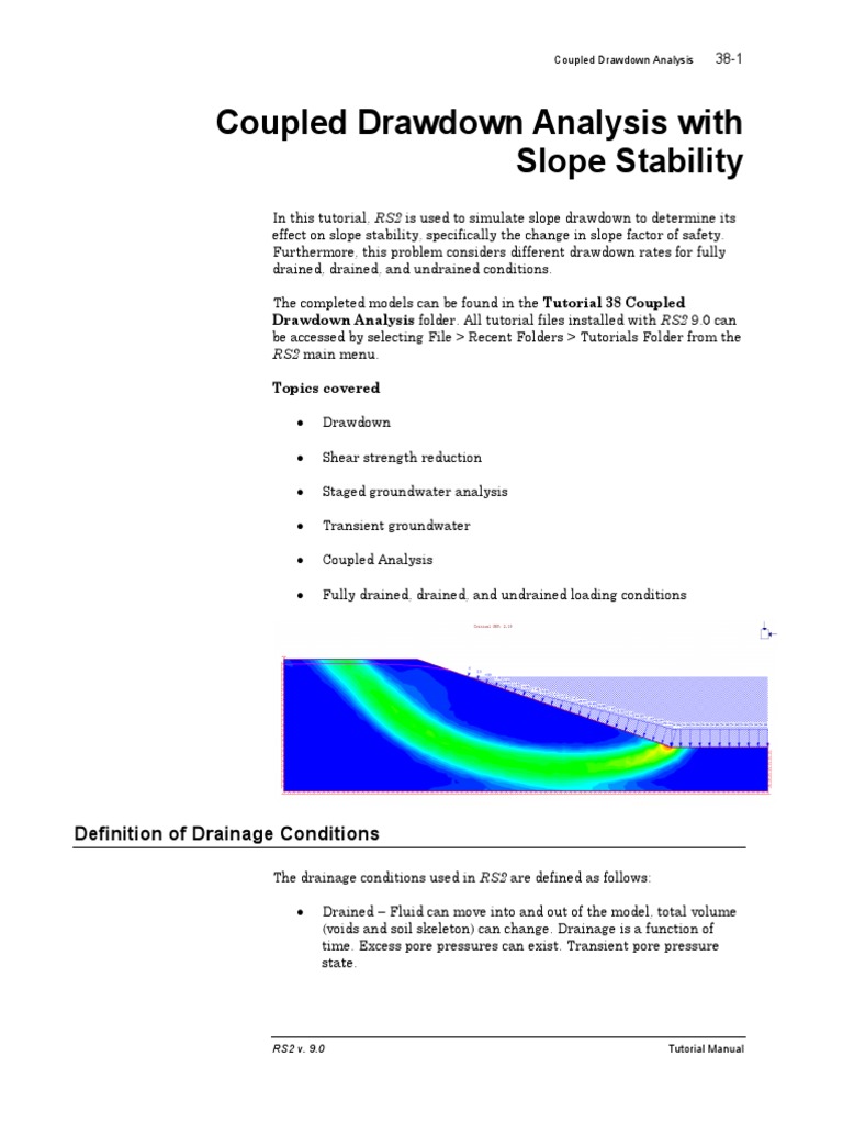 Tutorial 38 Coupled Drawdown Analysis | PDF | Drainage | Continuum ...