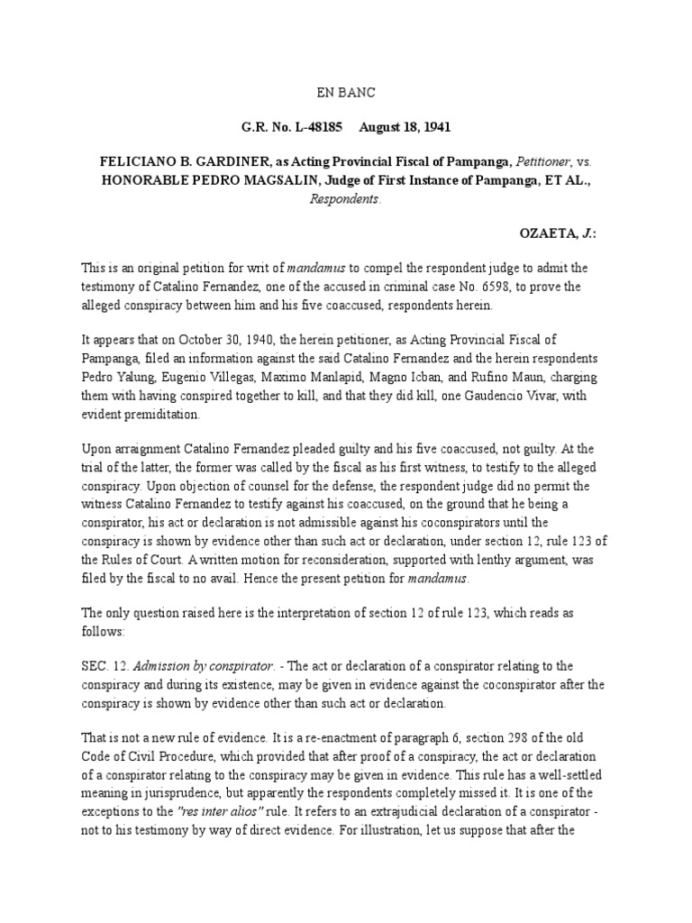 Acts of A Conspirator | PDF | Witness | Conspiracy (Criminal)