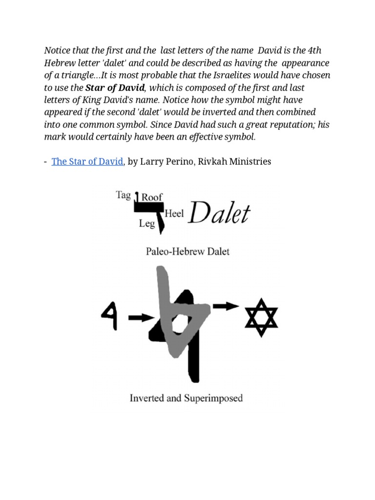 The Star of David As The First and Last Letter of David's Name | PDF ...