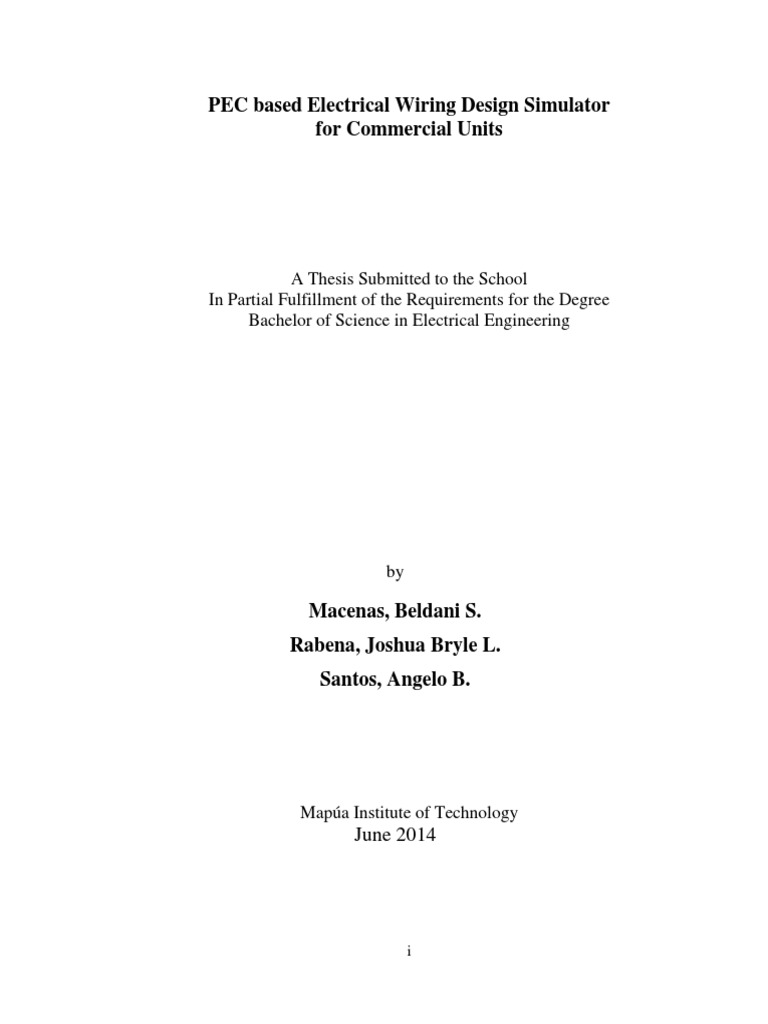 Pec Based Electrical Wiring Design Simulator For Commercial Units | PDF ...