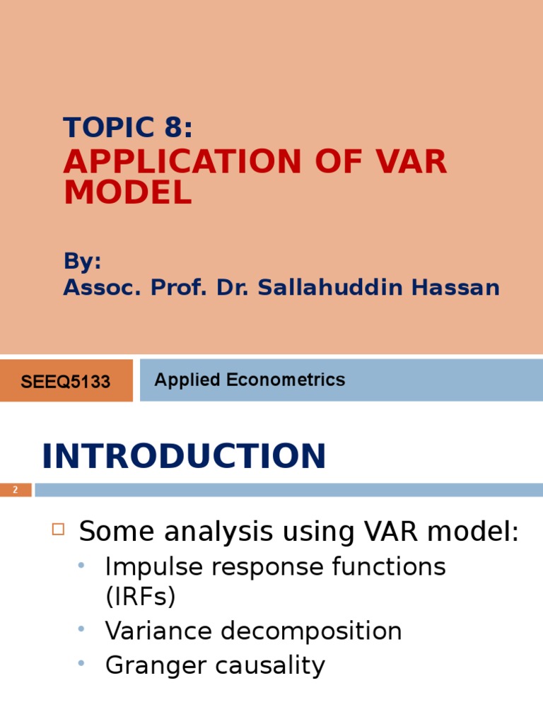 Lecture 8 Application of VAR Model | Econometrics | Errors And Residuals