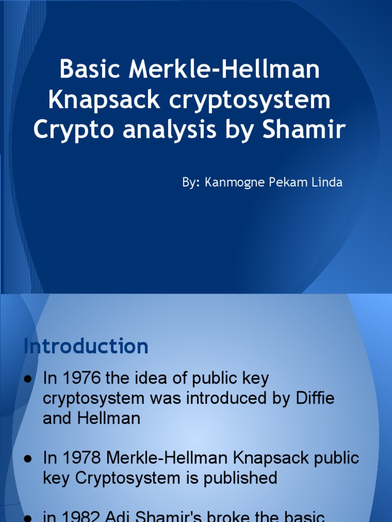 Merkle Hellman Knapsack | PDF | Secure Communication | Military Communications
