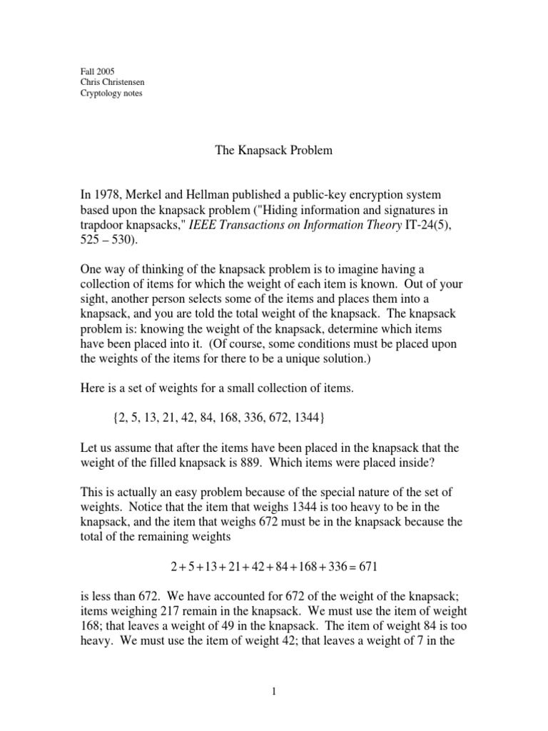 Section 22 Knapsack Cipher | PDF | Cryptanalysis | Cryptography