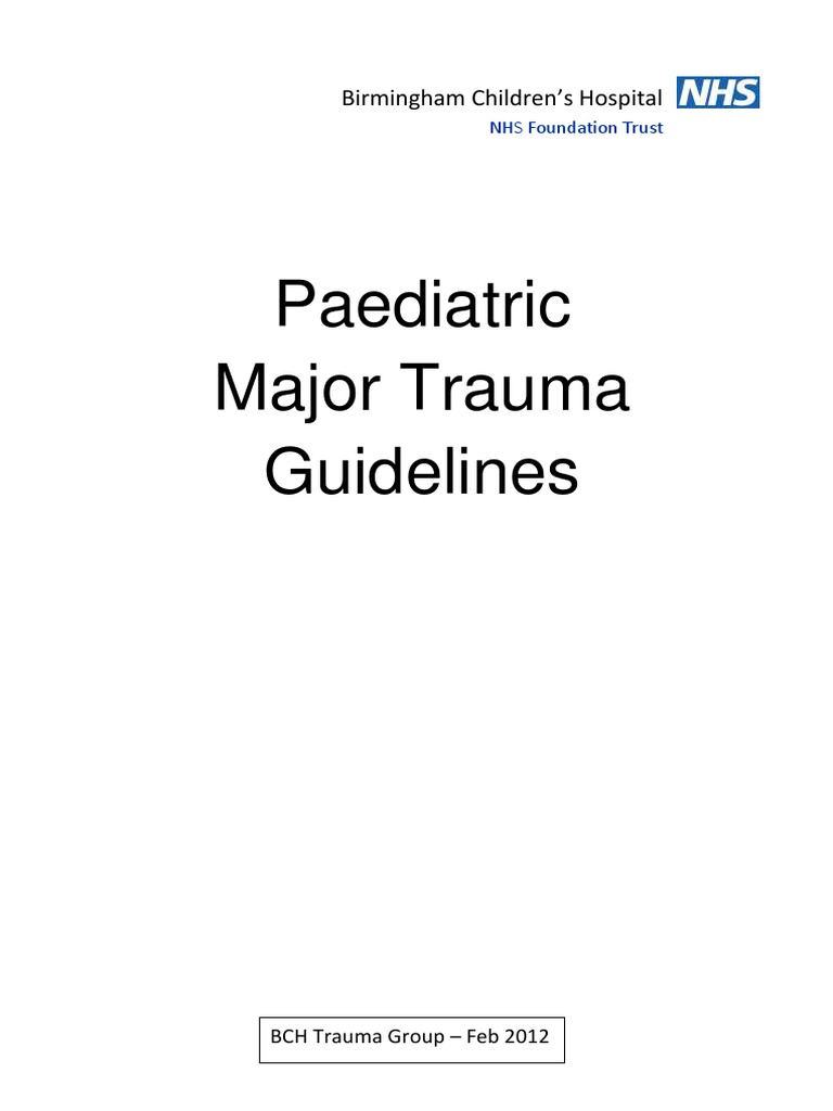 BCH Major Trauma Guidelines v7 | PDF | Major Trauma | Emergency Department