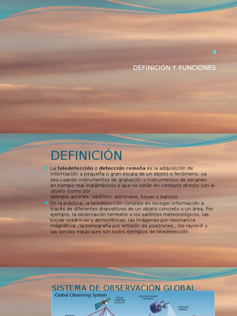 Funcion de La Teledeteccion | PDF | Sensores remotos | Naturaleza