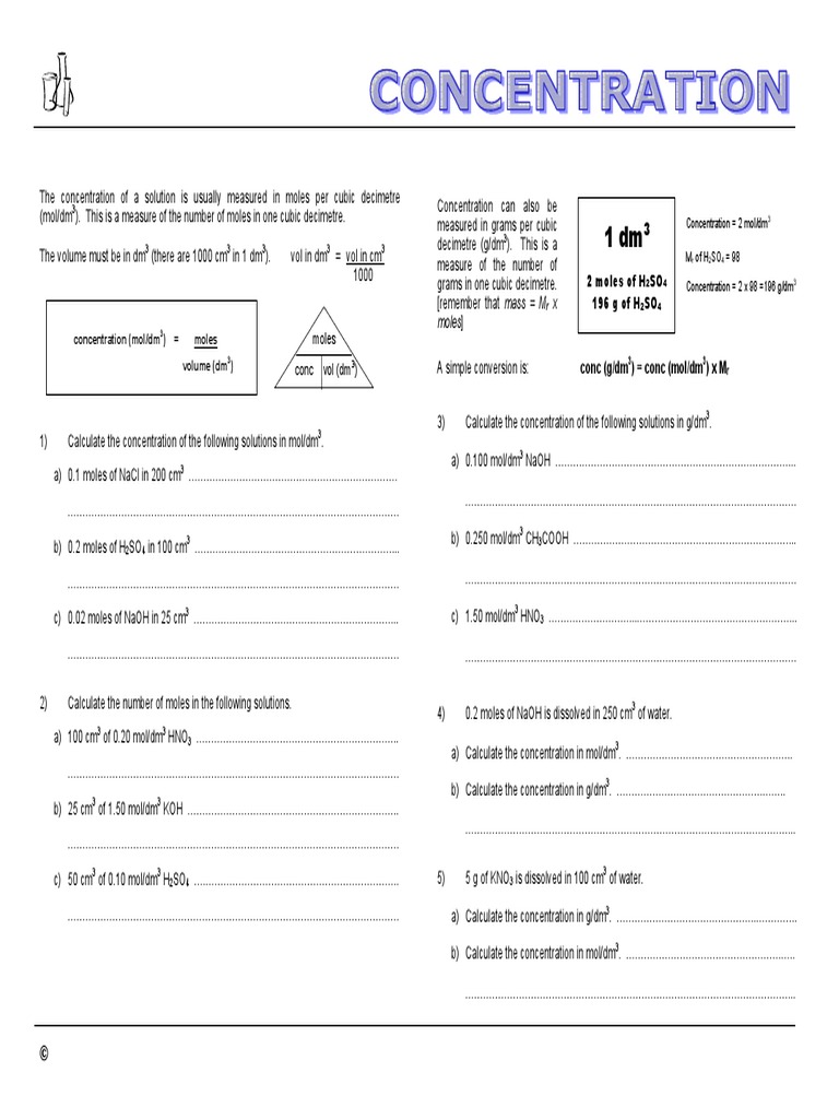 Concentration Calculations Guide | PDF | Teaching Methods & Materials