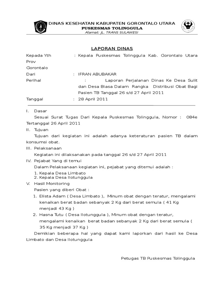 Laporan Hasil Perjalanan Dinas | PDF