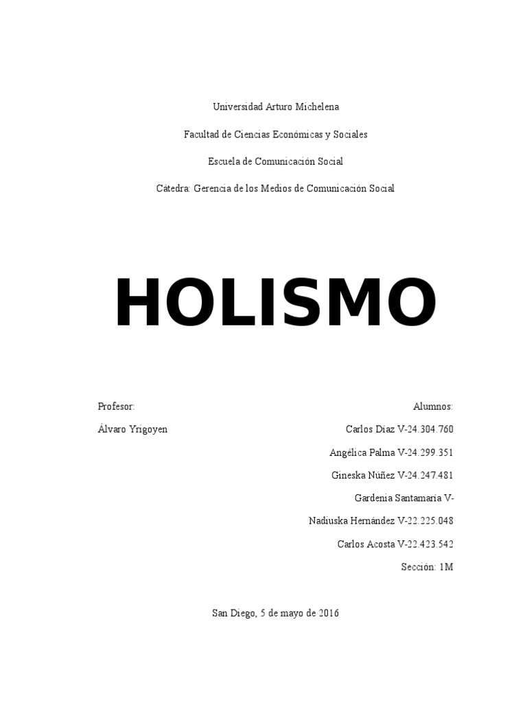 Holismo | PDF | Holismo | Medicina Familiar