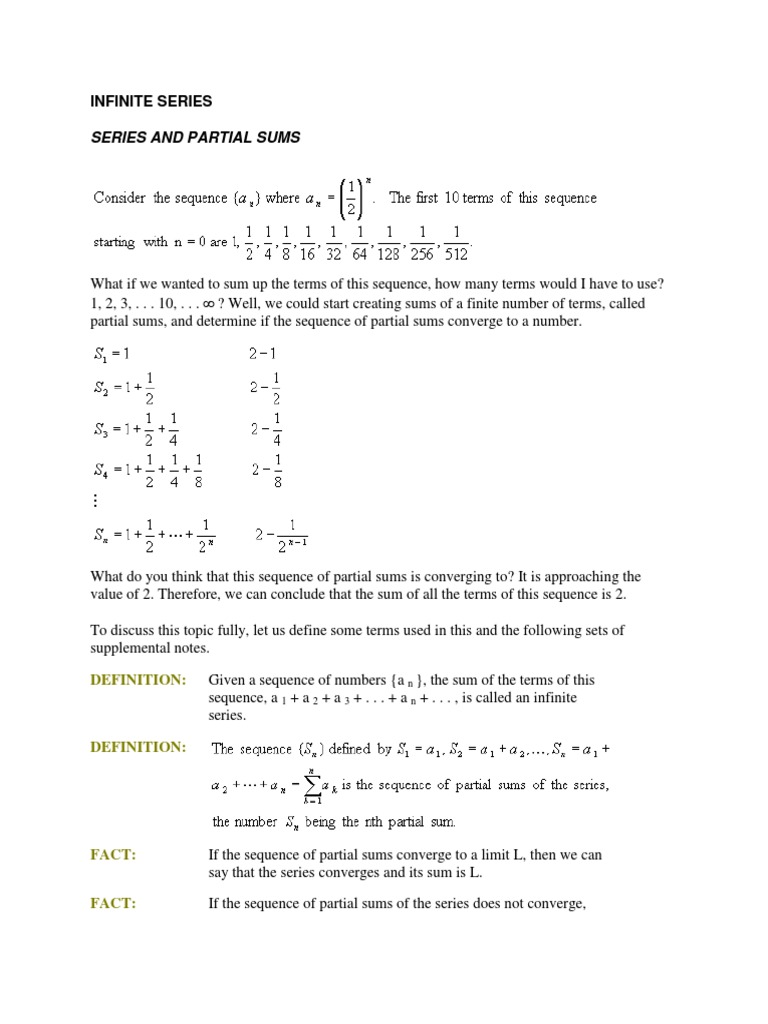 Infinite Series | PDF | Series (Mathematics) | Summation