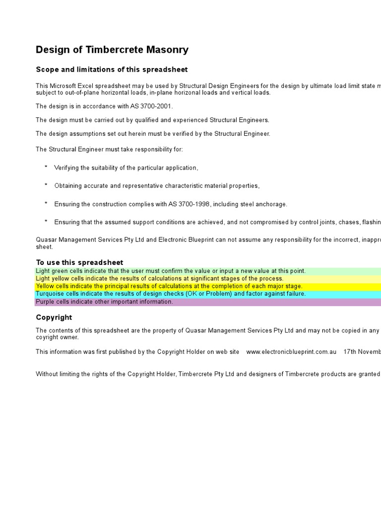 Timbercrete Structural Design-2 | PDF | Masonry | Spreadsheet