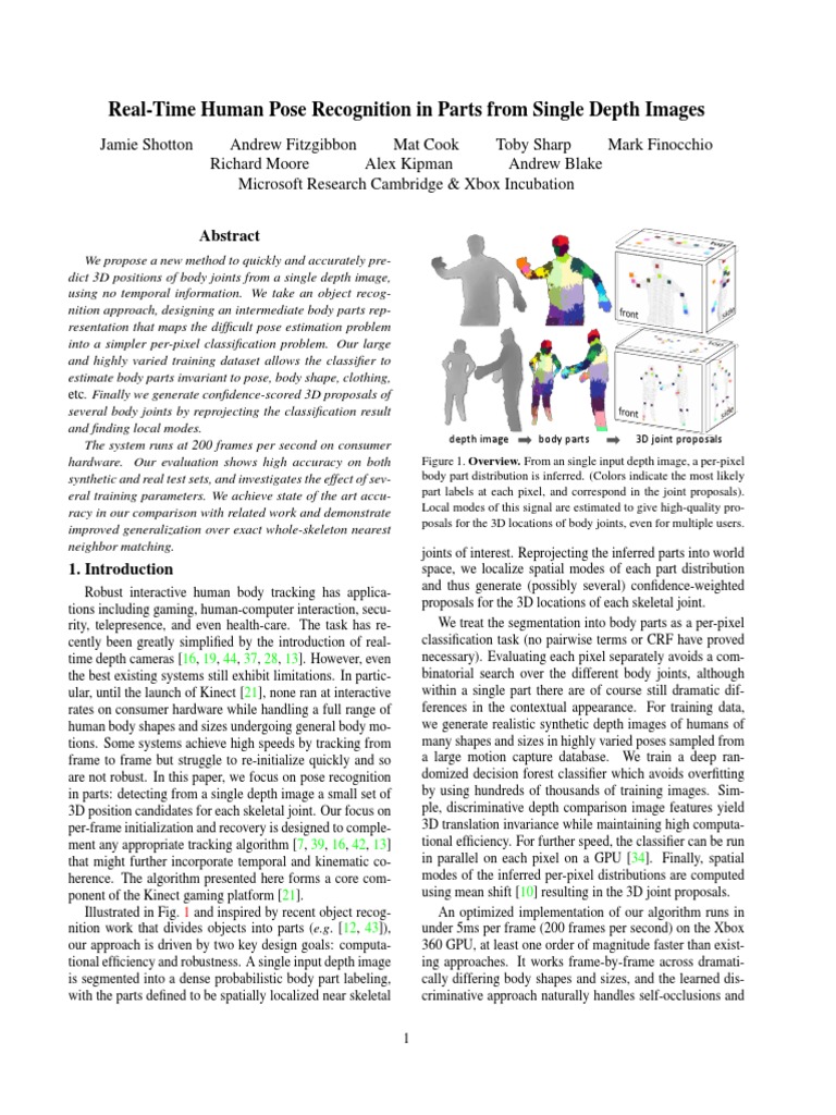 Real-Time Human Pose Recognition in Parts From Single Depth Images ...