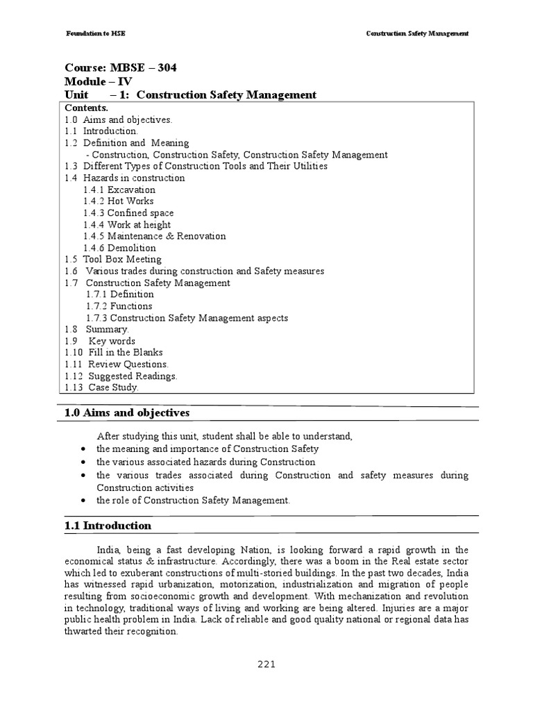Construction Safety Management Overview | PDF | Emergency Management ...
