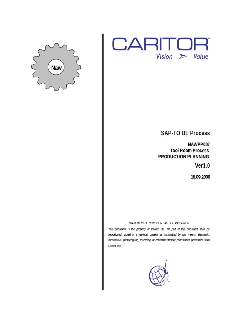 Tool Room Process Overview for SAP | PDF | Operations Management ...