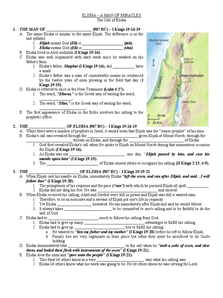 The Calling of Elisha Explained | PDF | Elijah | Bible Content