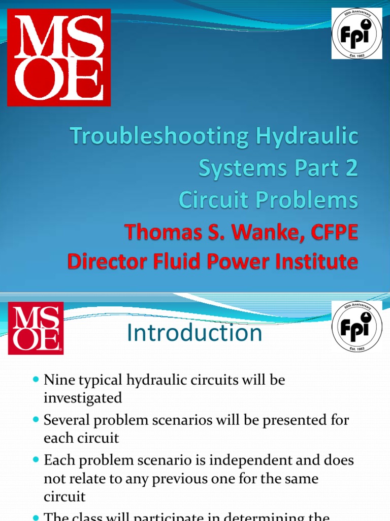 Thomas Wanke - Troubleshooting Hydraulic Systems Part 2 - Circuit ...