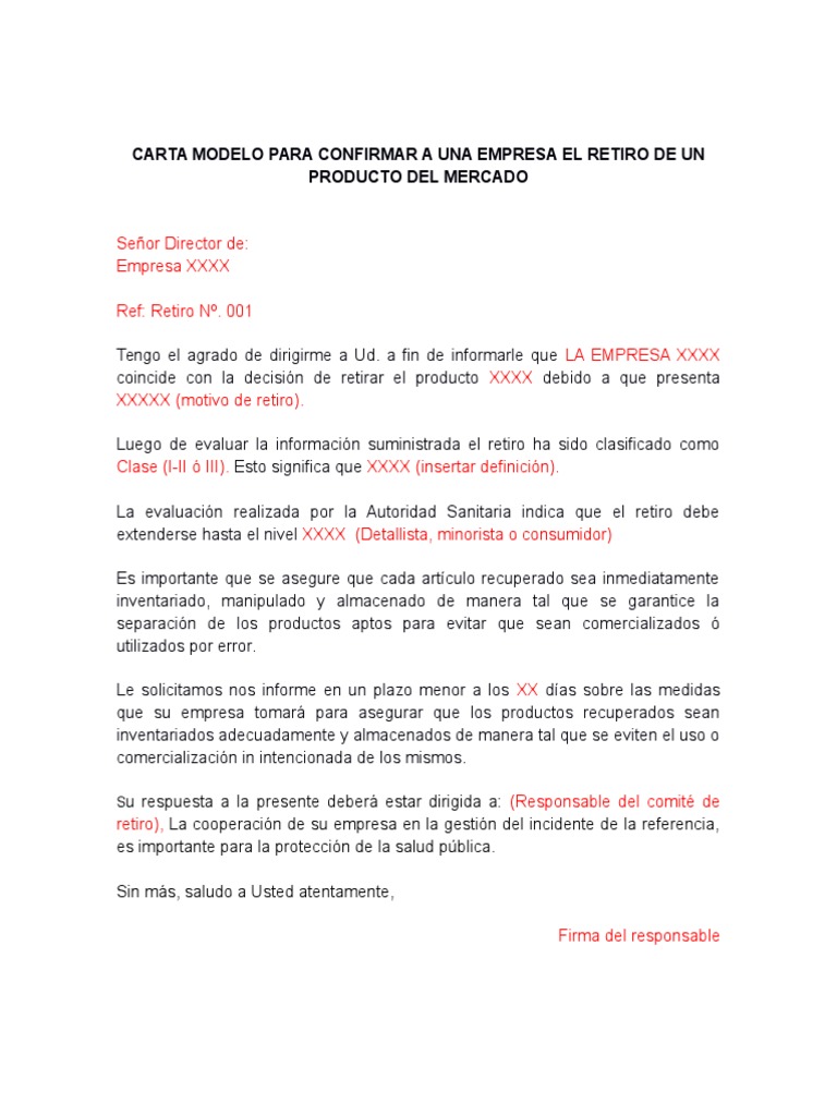 Carta Recall | PDF