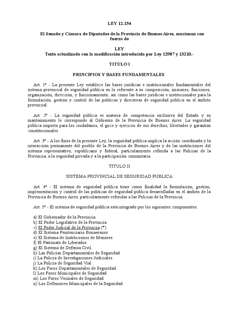 Ley 12154 Con Reformas | PDF