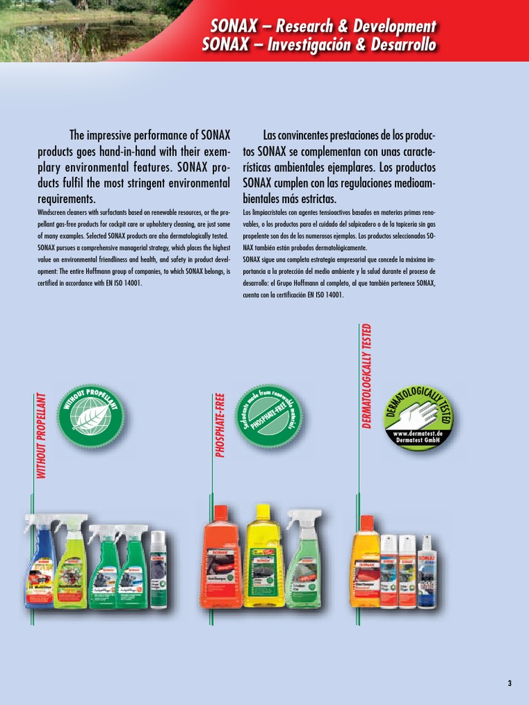 SONAX Product Development Overview | PDF | Materials | Nature