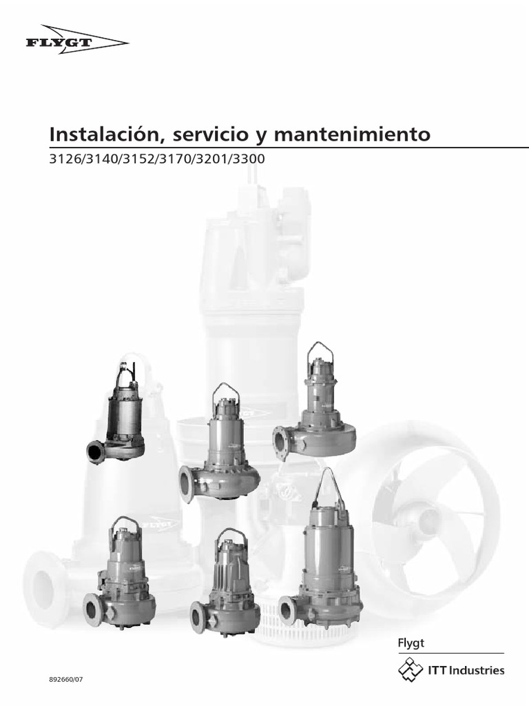 Instalacion Servicio y Mantenimiento de Bombas FlyGt | PDF | Bomba | Electricidad