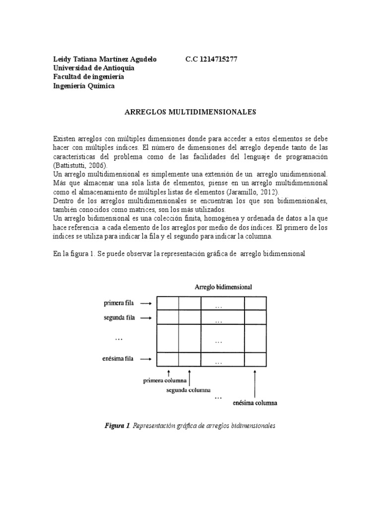 Arreglos Multidimensionales | PDF | Estructura de datos de matriz ...