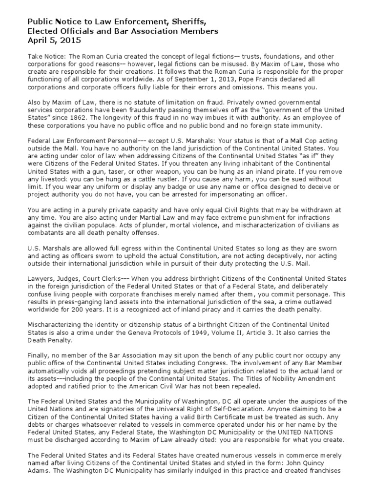 Legal Responsibilities of U.S. Officials | PDF | Jurisdiction ...